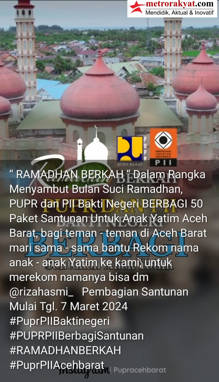 Sambut Ramadhan, PUPR dan PII meulaboh Aceh Barat Santuni Anak Yatim ...